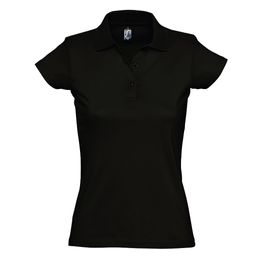 SOLS Womens/Ladies Prescott Kurzarm-Jersey-Poloshirt (Deep Black)