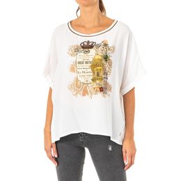 La Martina Damen Kurzarm-T-Shirt mit Rundhalsausschnitt LWRE32