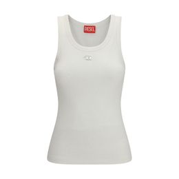 Diesel Wei&szlig;es Baumwolle &Auml;rmelloses T-Shirt