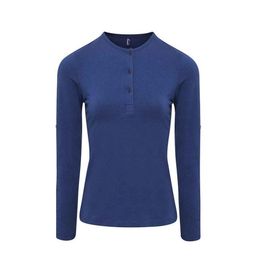 Premier - "Long John" T-Shirt f&uuml;r Damen Krempel&auml;rmel (Indigoblau)