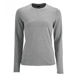 SOLS Damen T-Shirt Imperial, lang&auml;rmlig (Grau meliert)
