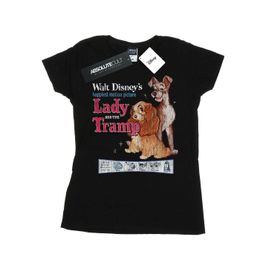 Disney - "Lady And The Tramp Distressed Classic Poster" T-Shirt f&uuml;r Damen (Schwarz)