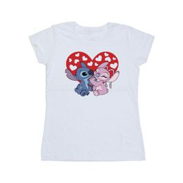 Disney - "Lilo & Stitch Hearts" T-Shirt f&uuml;r Damen (Wei&szlig;)