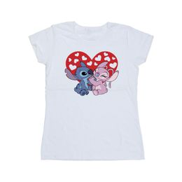 Disney - "Lilo & Stitch Hearts" T-Shirt f&uuml;r Damen (Wei&szlig;)