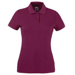 Fruit of the Loom Womens Lady-Fit 65/35 Kurzarm-Poloshirt (Burgunderrot)