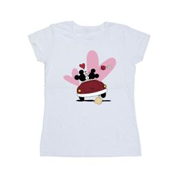 Disney - "Mickey Mouse Car Print" T-Shirt f&uuml;r Damen (Wei&szlig;)