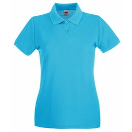 Fruit of the Loom Damen Lady-Fit Premium Kurzarm-Poloshirt (Azurblau)