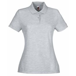Fruit of the Loom Womens Lady-Fit 65/35 Kurzarm-Poloshirt (Heather Grey)