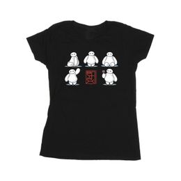 Disney Damen/Damen Big Hero 6 Baymax Viele Posen T-Shirt aus Baumwolle (Schwarz)