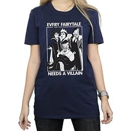 Disney Damen/Damen Jedes M&auml;rchen braucht einen B&ouml;sewicht Baumwoll-Boyfriend-T-Shirt (Marineblau)