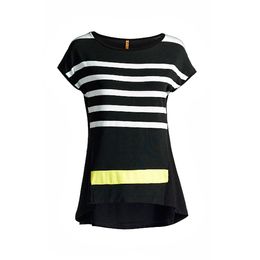 Gestreiftes &auml;rmelloses Top in Schwarz