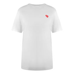 Moschino Herz-logo Wei&szlig;es T-shirt