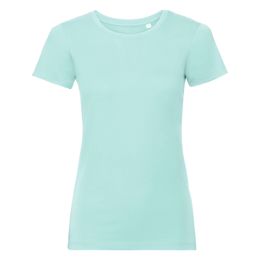 Russel Athletic Russell - T-Shirt, Baumwolle aus biologischem Anbau f&uuml;r Damen (Aquablau)