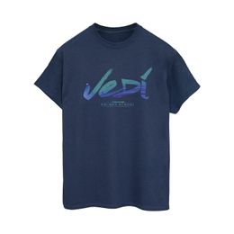 Star Wars Womens/Ladies Obi-Wan Kenobi Jedi Painted Font Cotton Boyfriend T-Shirt (Bleu marine)