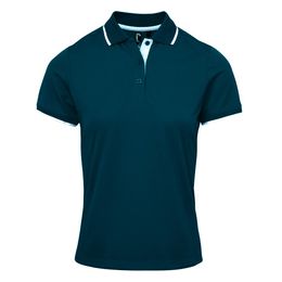 Premier Womens/Ladies Coolchecker Kontrast-Pique-Poloshirt (Navy/Wei&szlig;)