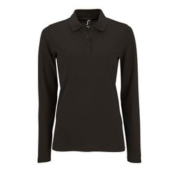 SOLS Womens/Ladies Perfect Langarm-Piqu&eacute;-Poloshirt (Schwarz)