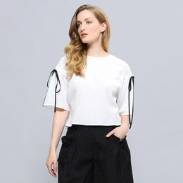 Crop-Top mit Tulpen&auml;rmeln