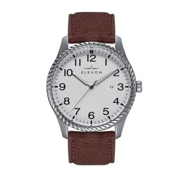 Montre Elevon Crosswind avec bracelet en cuir recouvert de toile et date