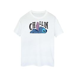 Disney - "Lilo And Stitch Chillin" T-Shirt f&uuml;r Damen (Wei&szlig;)