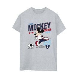 Disney - "Mickey Mouse Team Mickey Football" T-Shirt f&uuml;r Damen (Grau)