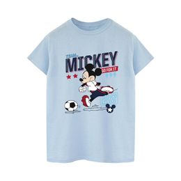 Disney - "Mickey Mouse Team Mickey Football" T-Shirt f&uuml;r Damen (Babyblau)