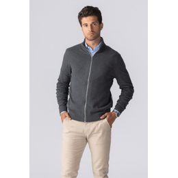 Pullover-Cardigan mit Rei&szlig;verschluss &ndash; Anthrazit-Melange