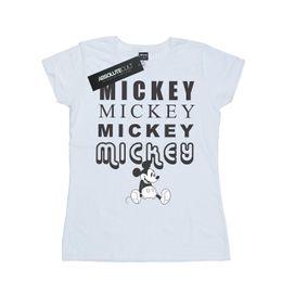 Disney - "Mickey Mouse Sitting" T-Shirt f&uuml;r Damen (Wei&szlig;)