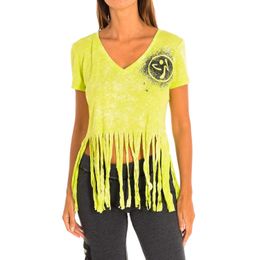ZUMBA Kurz&auml;rmeliges Sport-T-Shirt mit V-Ausschnitt f&uuml;r Damen Z1T00401