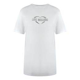 Moschino T-shirt Mit Gl&auml;nzendem Herzlogo (wei&szlig;)