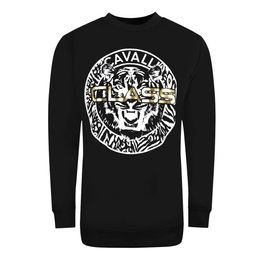 Cavalli Class Damen-sweatshirt Mit Gro&szlig;em Kreislogo, Schwarz