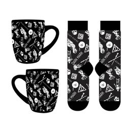 Harry Potter - Tasse/Socken-Set "Dark Arts" (Schwarz/Wei&szlig;)