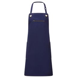 Premier Unisex Erwachsene Gerste Nachhaltige Kontrastn&auml;hte Vollsch&uuml;rze (Navy/Camel)