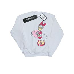 Disney - "Daisy Duck Love Heart" Sweatshirt f&uuml;r Herren (Wei&szlig;)