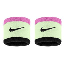 Nike - Armband, Swoosh (2er-Pack) (Volt Farbe/Pink/Schwarz)