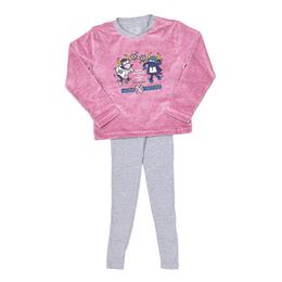 Winterpyjama mit getufteter Verarbeitung und V-Ausschnitt 3176 M&auml;dchen