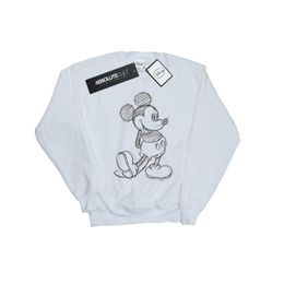 Disney - "Mickey Mouse Sketch Kick" Sweatshirt f&uuml;r Herren (Wei&szlig;)