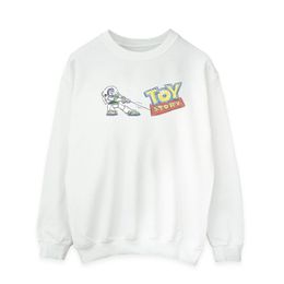 Disney - "Toy Story Buzz Pulling Logo" Sweatshirt f&uuml;r Herren (Wei&szlig;)