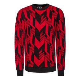 Rusty Neal Kontrast Feinstrick Rundhals-Pullover