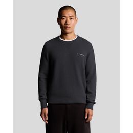 Lyle & Scott Lyle & Scott &ndash; Gestrickter Rundhalspullover mit Schriftzug &ndash; Marineblau