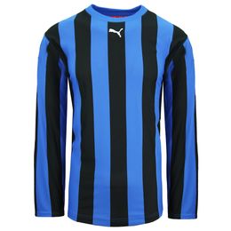 Puma V5.06 Langarm gestreiftes Hemd Blau Black Mens Football Top 700290 02
