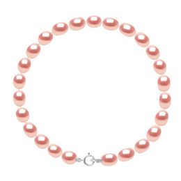 DIADEMA - Armband - Echte S&uuml;&szlig;wasserperlen - Rosa - Wei&szlig;gold