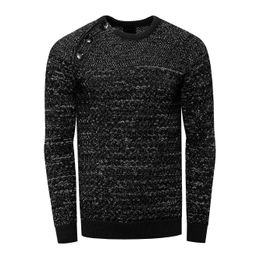 Rusty Neal Side Button-Placket Rundhals-Pullover