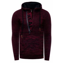 Rusty Neal 1/2 Zip Grobstrick Slim Fit Kapuzen-Pullover