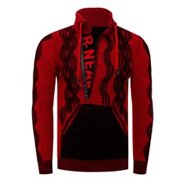 Rusty Neal 1/2 Zip Pullover im Kontrast Design