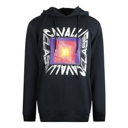 Cavalli Class Asymmetric Box Design Schwarzer Kapuzenpullover