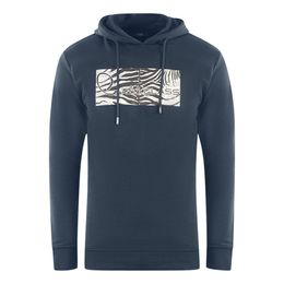 Cavalli Class Kapuzenpullover in Marineblau mit Zebramuster und Logo