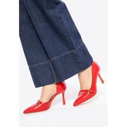 Wittchen Damen-Pumps aus rotem Leder mit Riemen