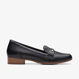 Clarks Juliet Aster Schwarze Lederschuhe
