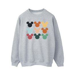 Disney - "Mickey Mouse Heads Square" Sweatshirt f&uuml;r Herren (Grau)
