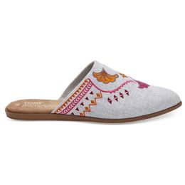Toms Shoes Toms Chambray Jutti Mule Grey Womens Flip-Flops